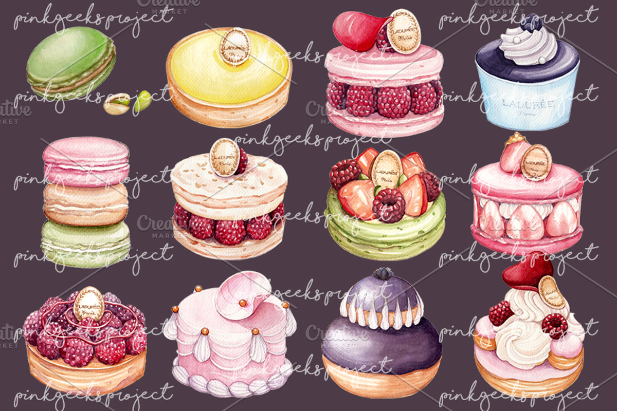 FRENCH PASTRIES, a Graphic by AJDA ART