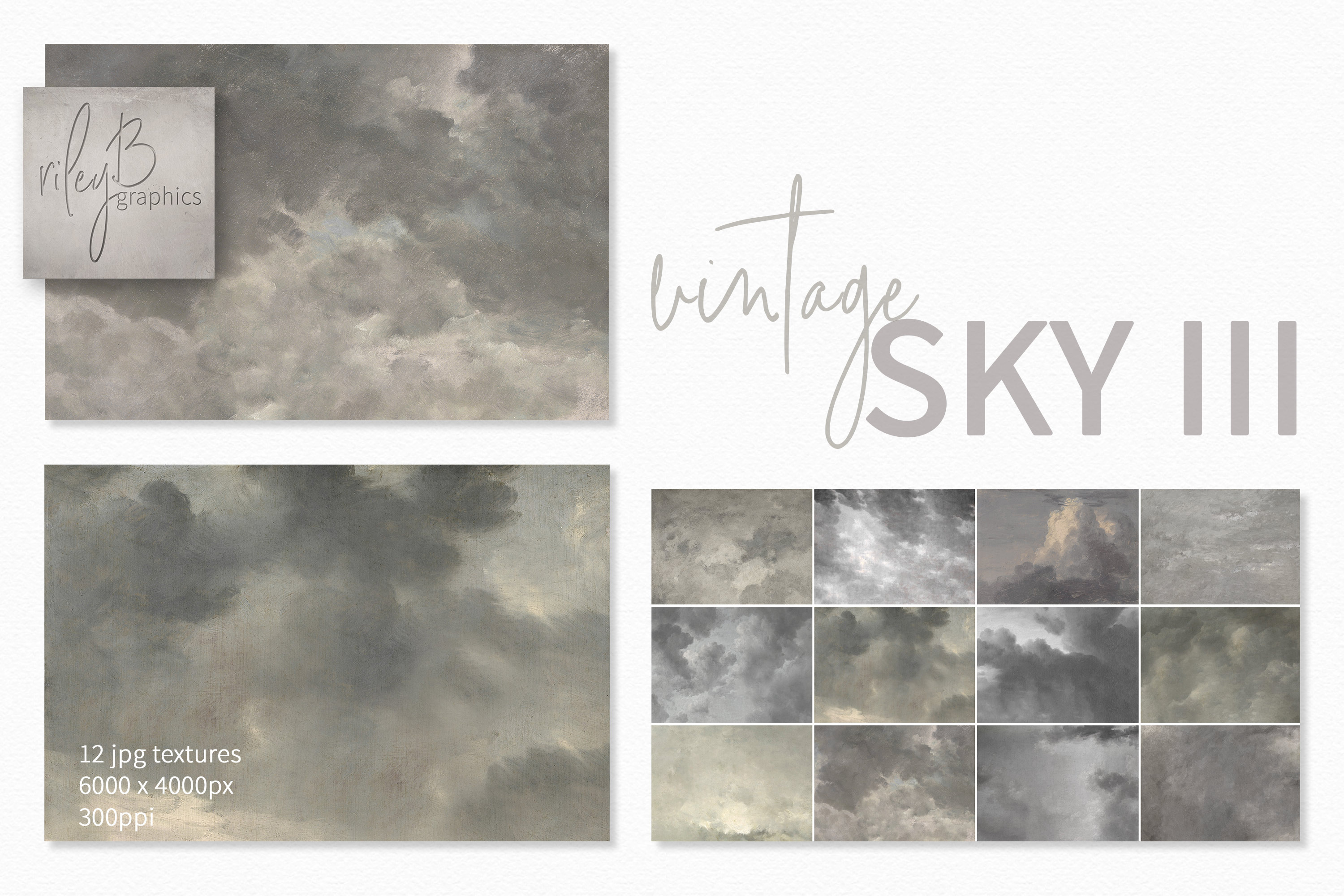 Vintage Sky III Textures, a Texture Graphic by rileyBgraphics
