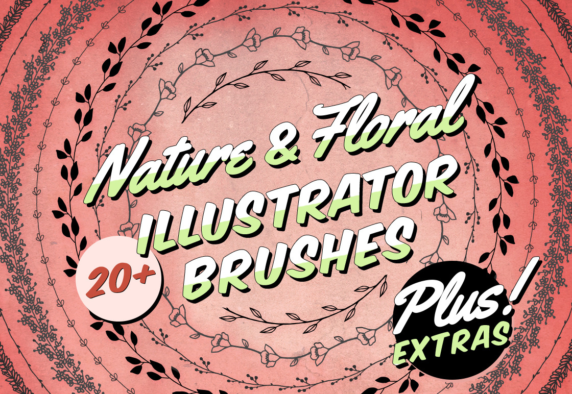 Nature & Floral Illustrator Brushes, a Brush Add-On by MarkieAnn Creative