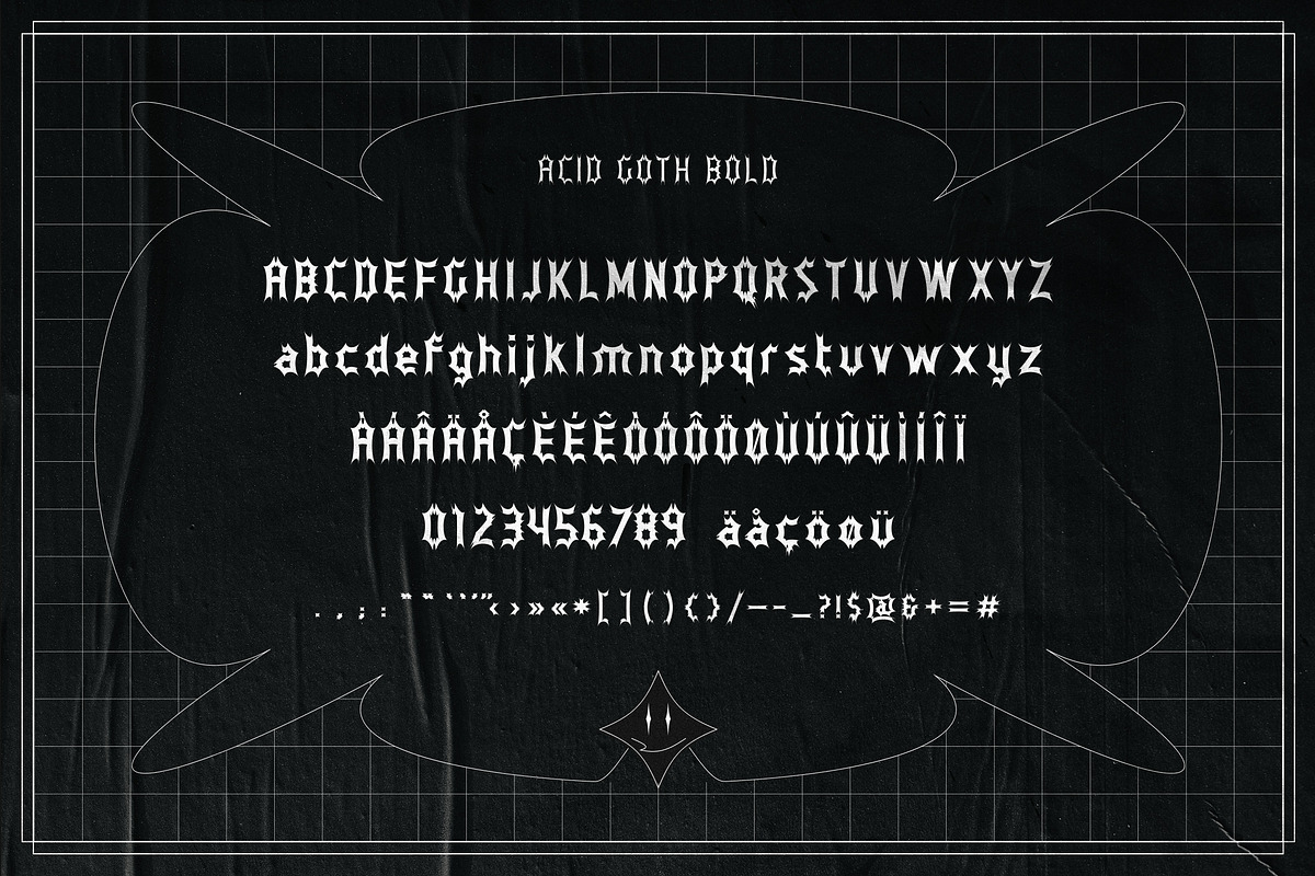 Acid Goth - Dark Y2K Grunge Font Set