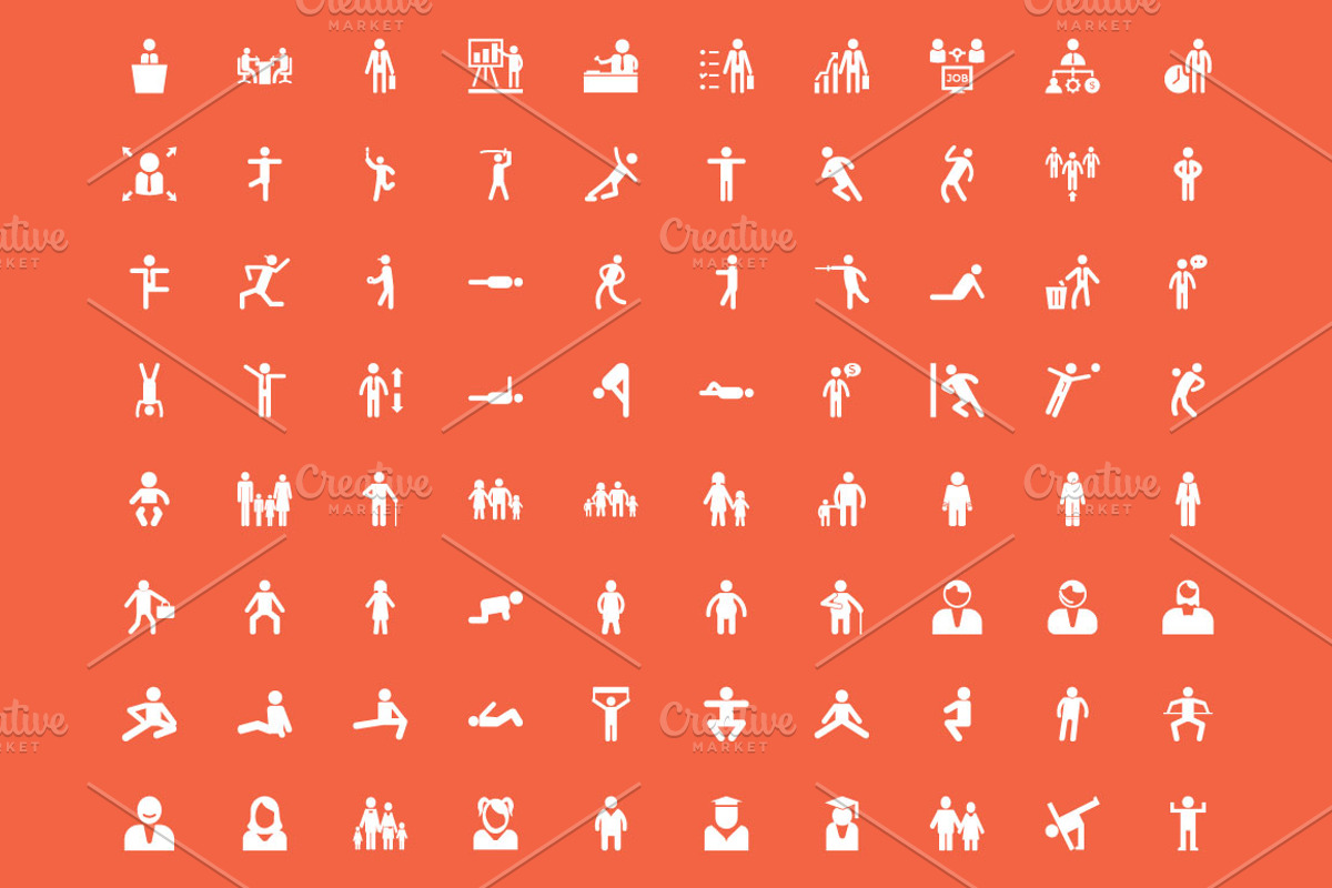 450 Human Icon Set, an Icon by Vectors Market