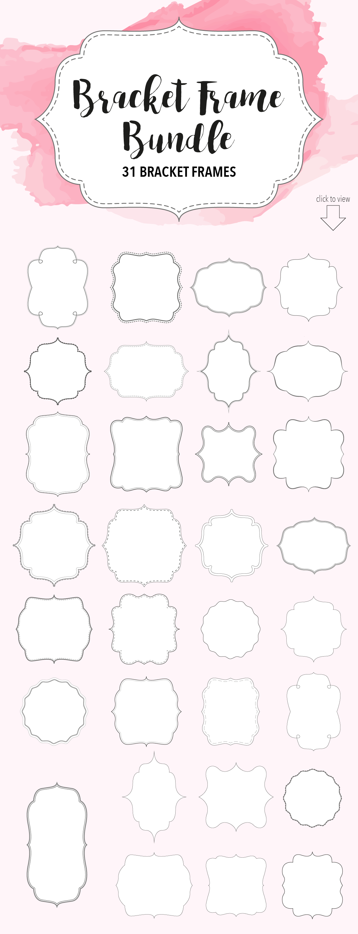 Bracket Frame Bundle // Vector, PNG, an Object Graphic by Pure Sweet Joy