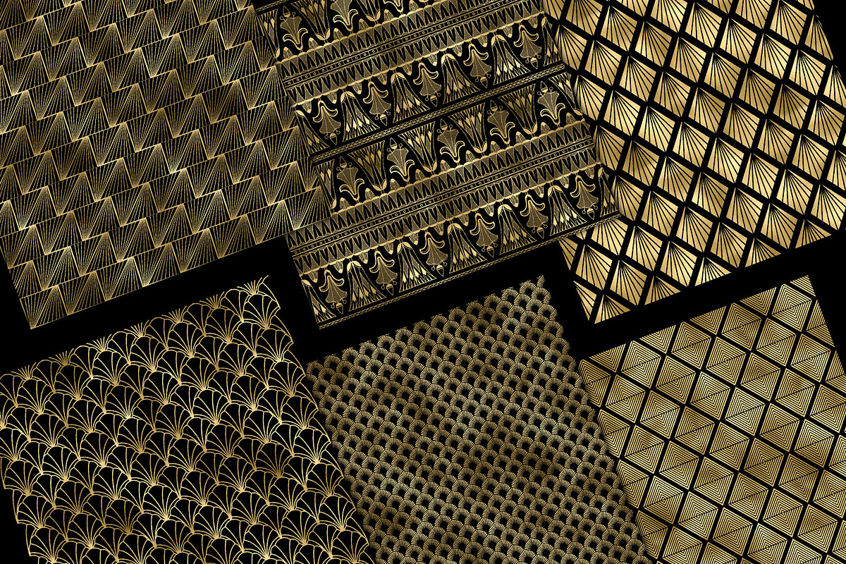 Art Deco Digital Backgrounds, a Pattern Graphic by Digital Curio