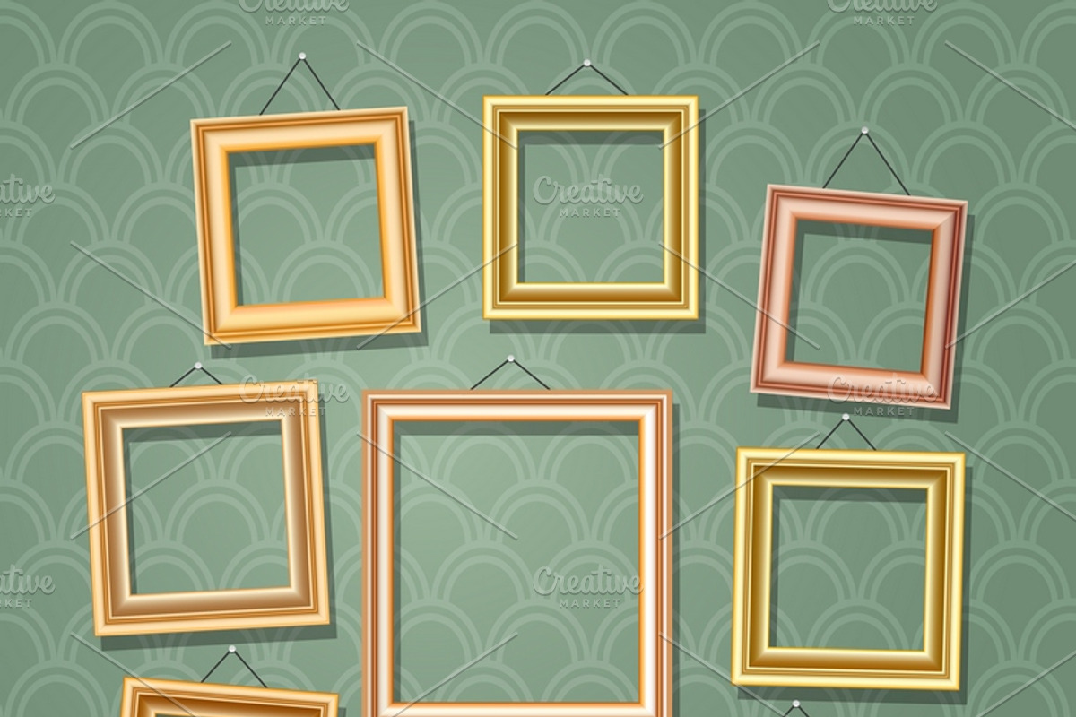Empty cartoon photo frames, an Object Illustration by Microvector