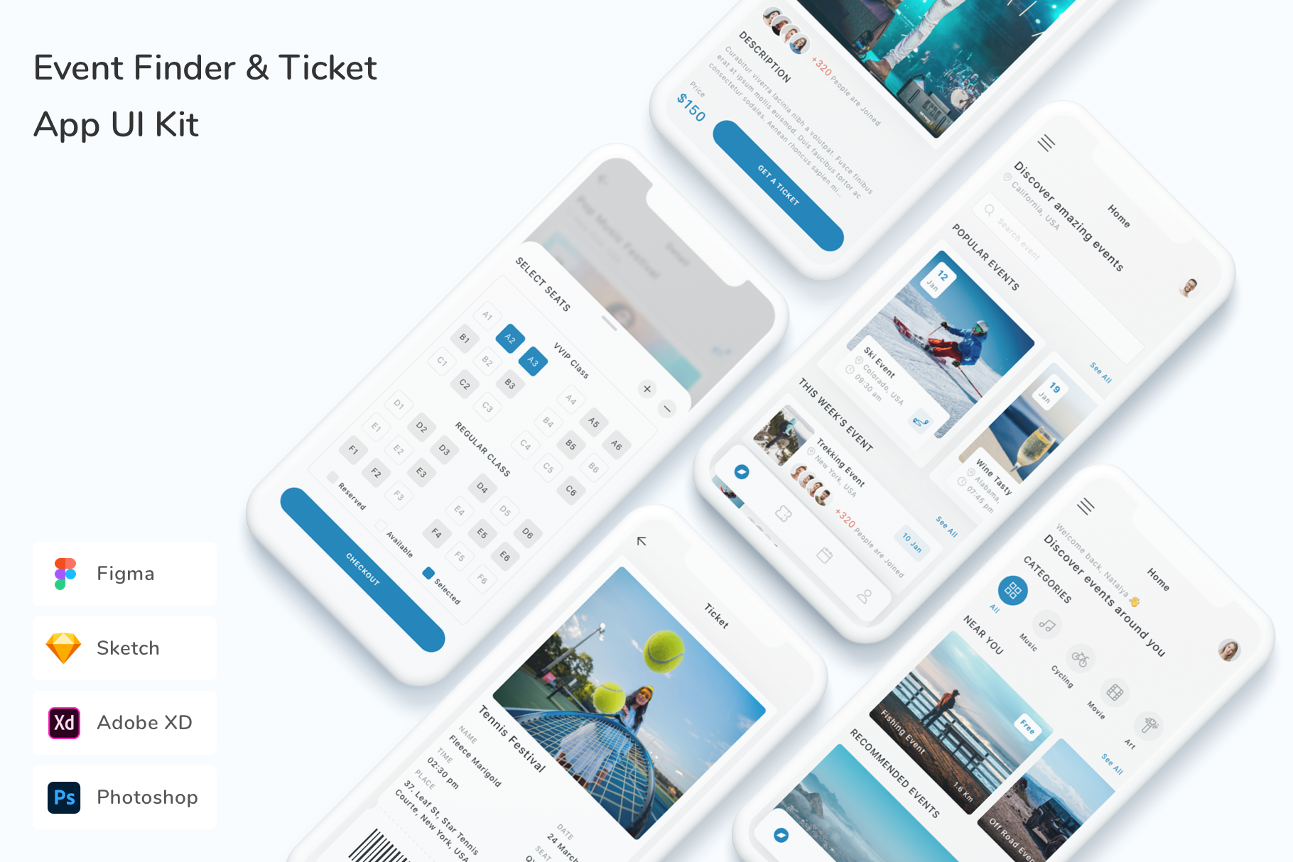 Event Finder & Ticket App UI Kit, an UI Kit Template by Betush