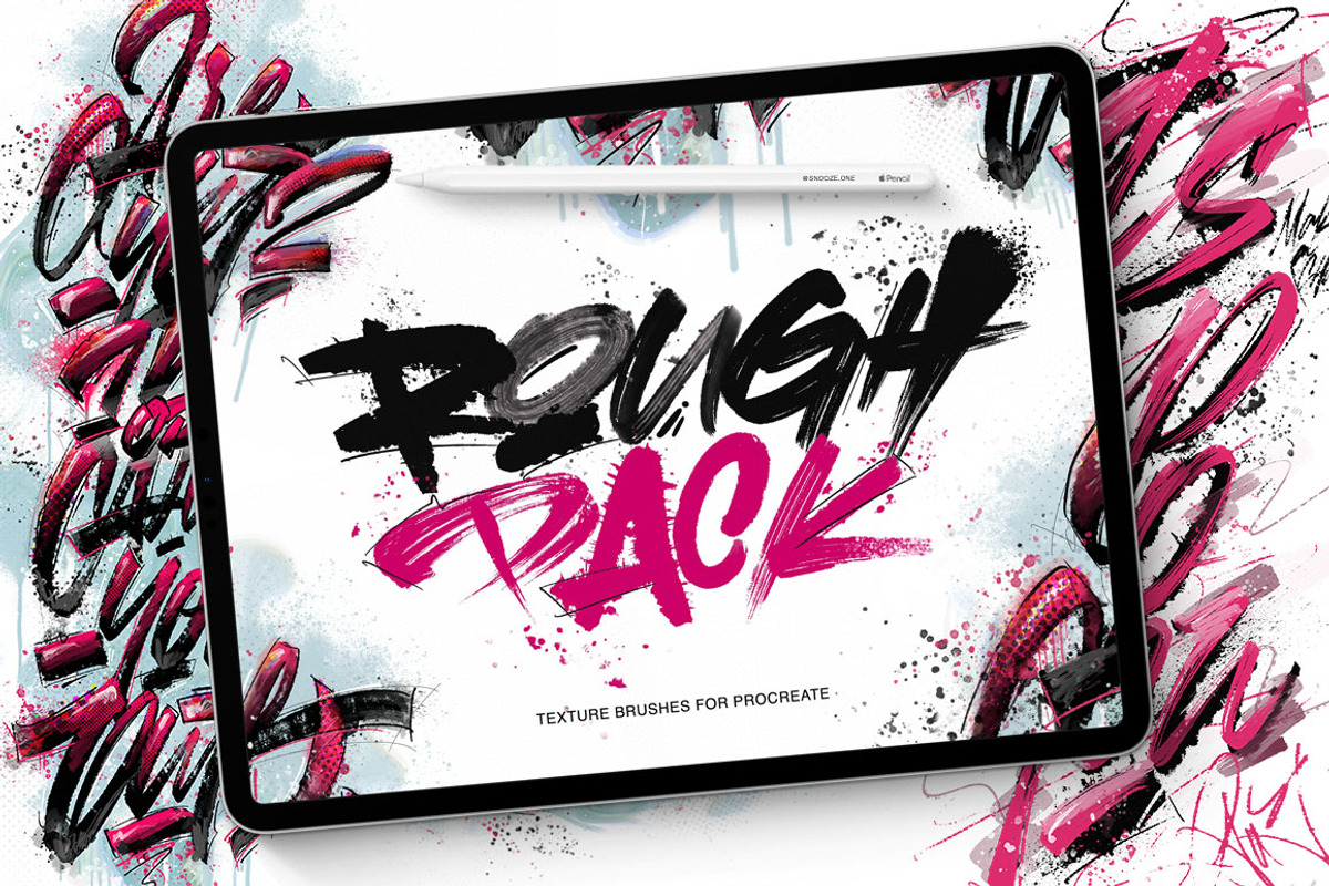 Rough Pack - Brushes For Procreate, a Brush Add-On by Snooze one