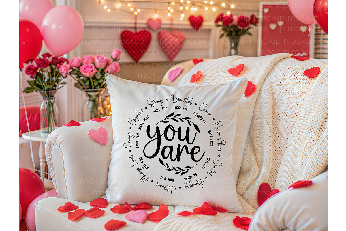 Valentine Heart Decor Pillow Mockup, a Product Mockup by MockupWizard
