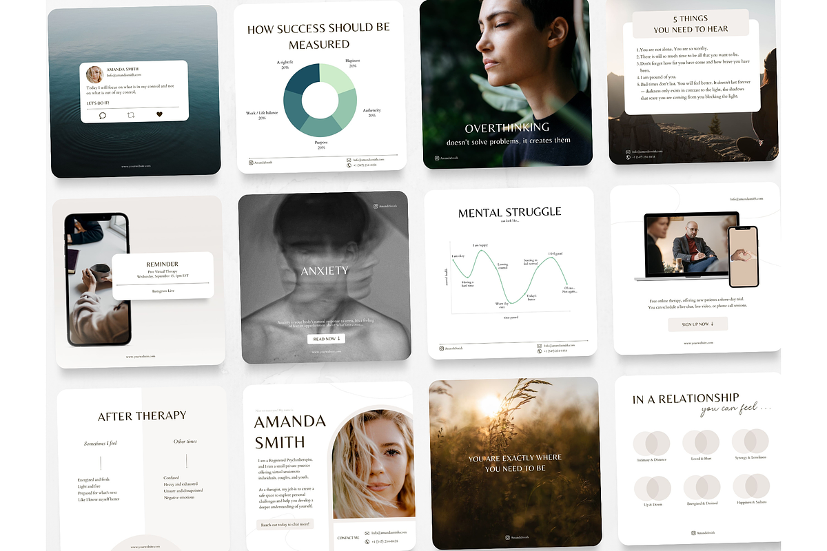 60 Psychologist Therapist Post, a Social Media Template by PatternLab.
