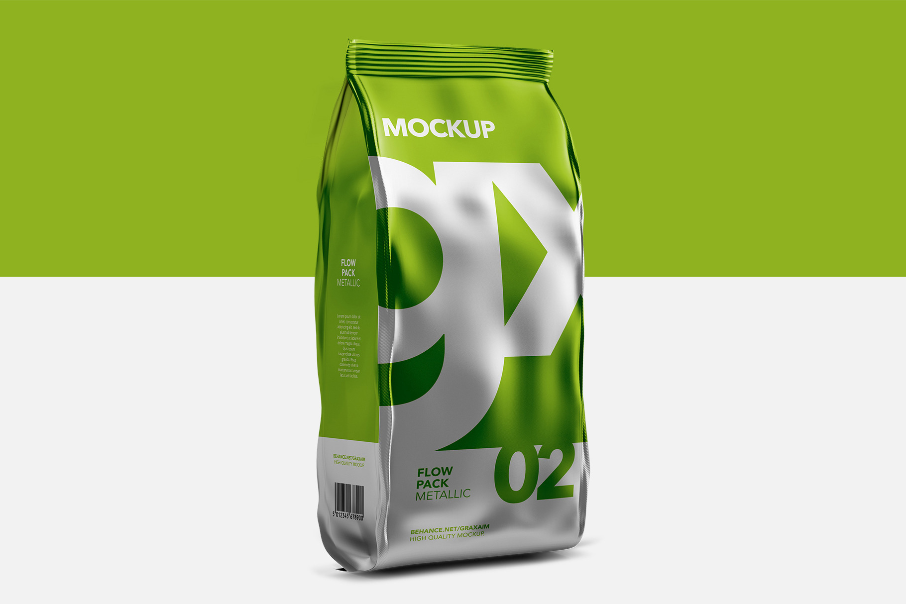 Flow Pack - Mockup - Metallic, a Packaging Mockup by Graxaim Mock-up