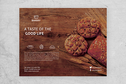 Horizontal Bakery Flyer | Flyer Templates ~ Creative Market