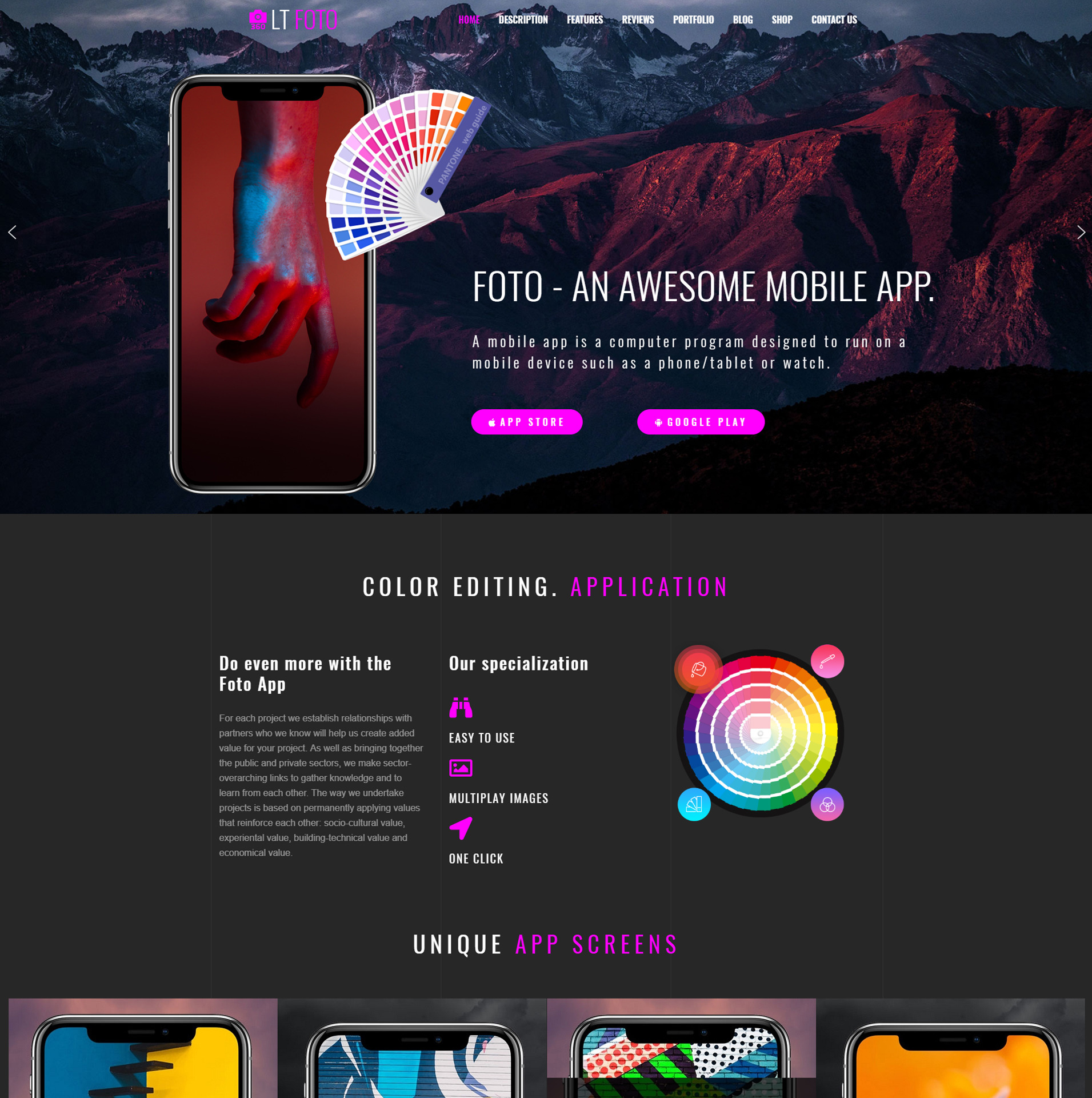 LT Foto WordPress App Theme, a WordPress Template by LTheme