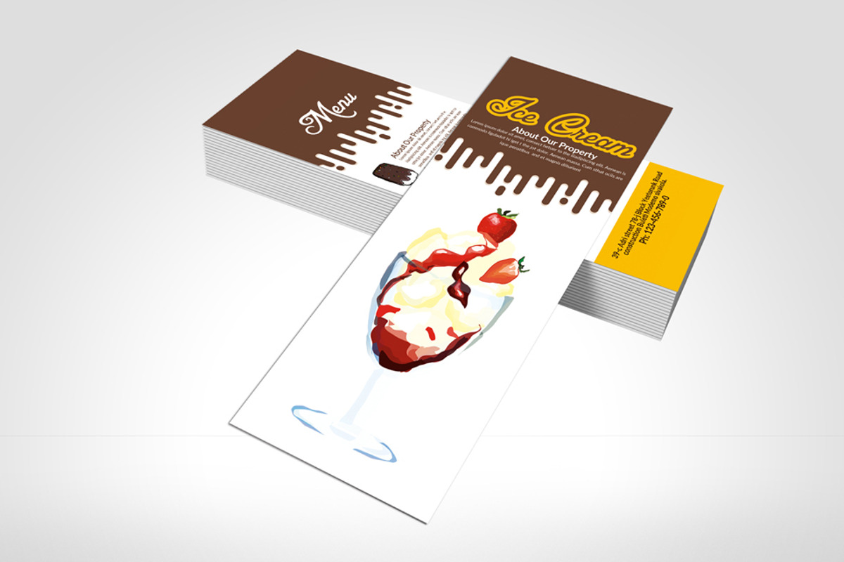 Ice Cream Rack Card Template 2 Sided, a Card Template by Design Up