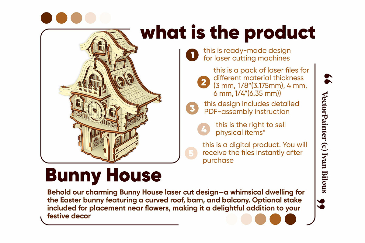 Easter Bunny House - Laser Cut File