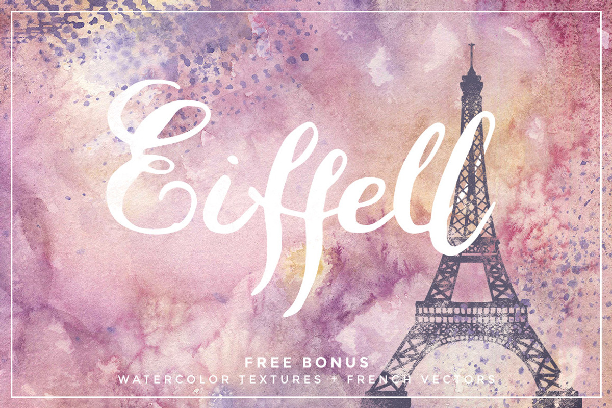 Eiffell Brush Script Font + Extras, a Script Font by Design Panoply