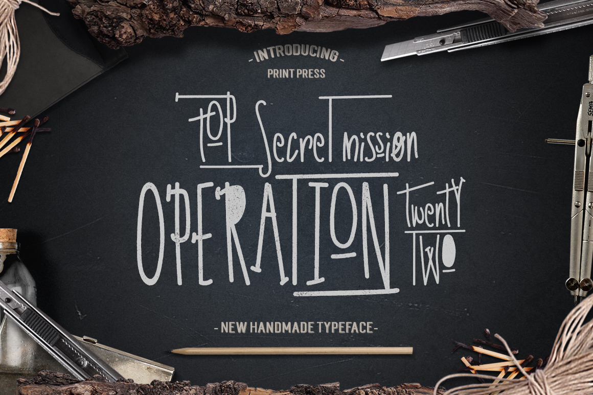 Operation 22 Typeface Font, a Font by Creativeqube Design