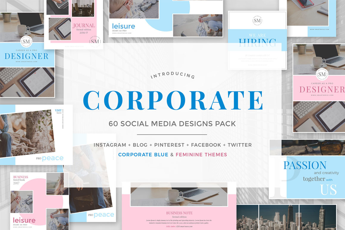 CORPORATE Social Media Pack, a Social Media Template by Typography Prime