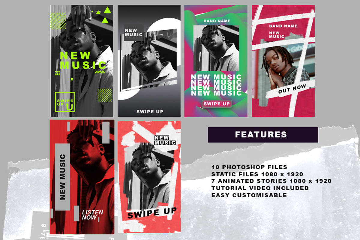 10 INSTAGRAM TEMPLATES FOR MUSICIANS, a Social Media Template by Miller ...