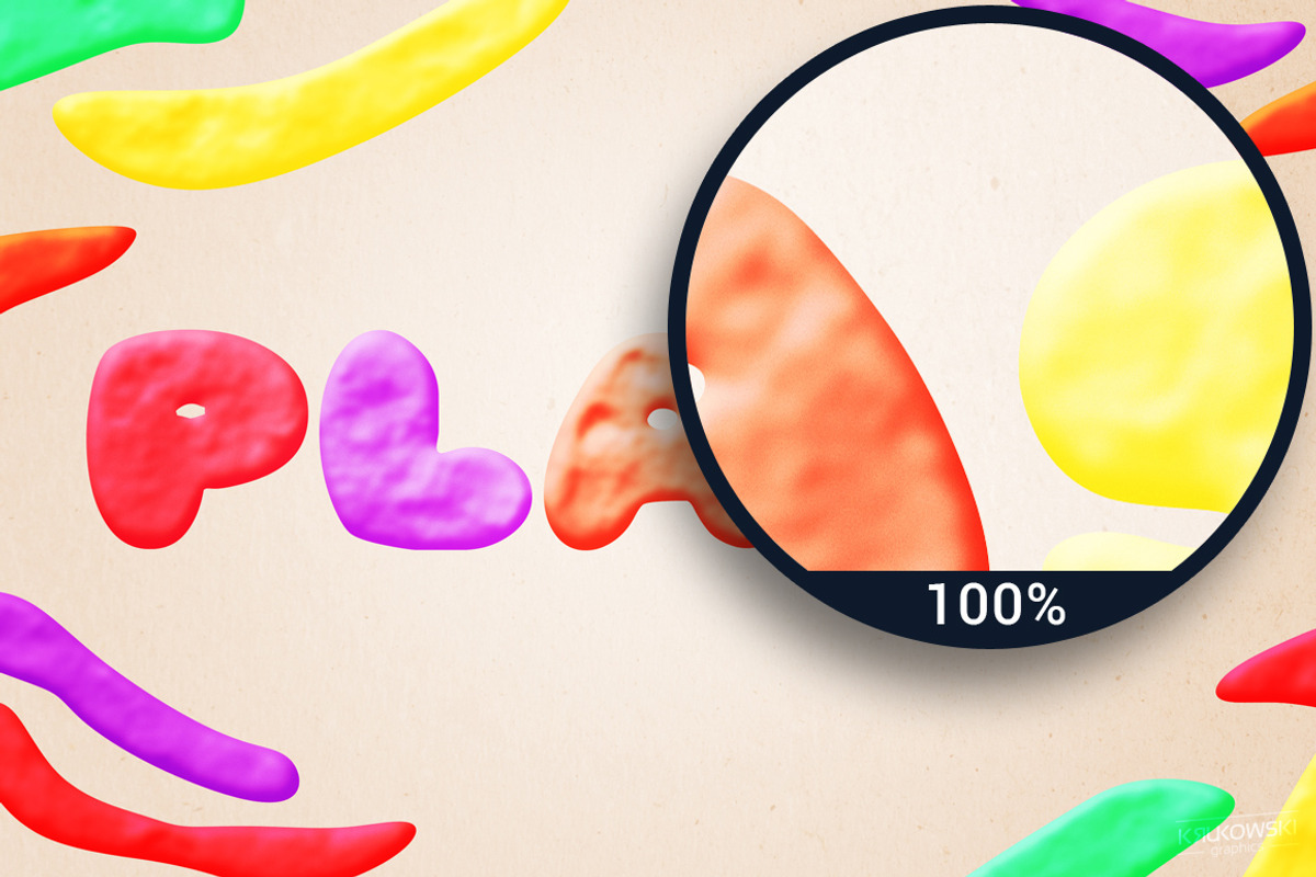 Modelling Clay Text Effects Mockup, a Mockup by Krukowski Graphics