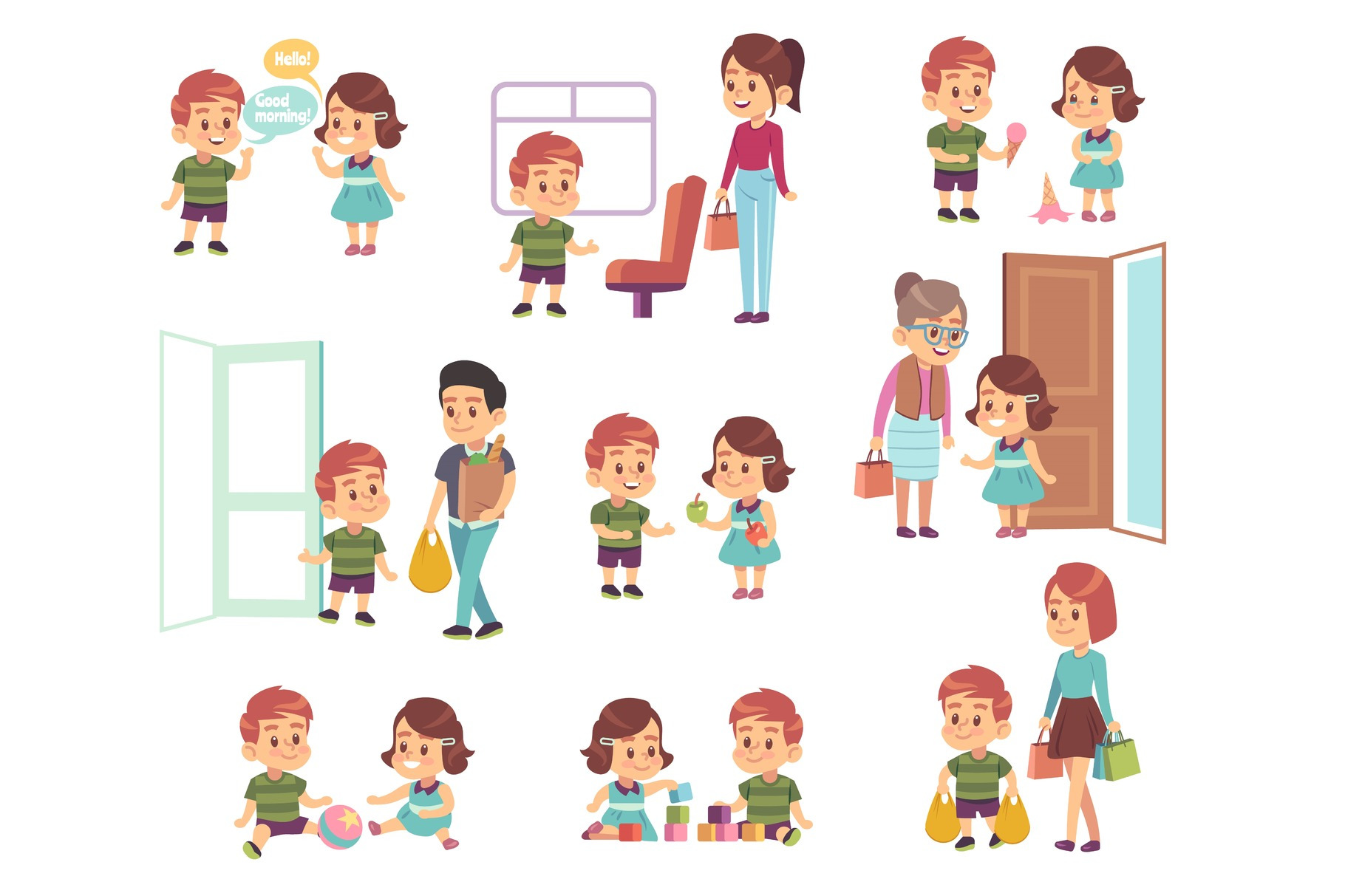 Kids good manners. Polite children, an Object Graphic by YummyBuum