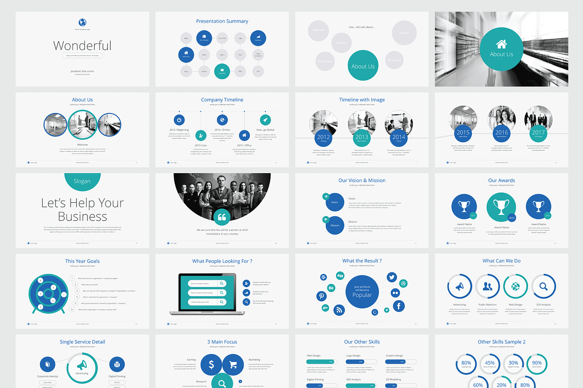 Wonderful PowerPoint Template, a Presentation Template by Shafura