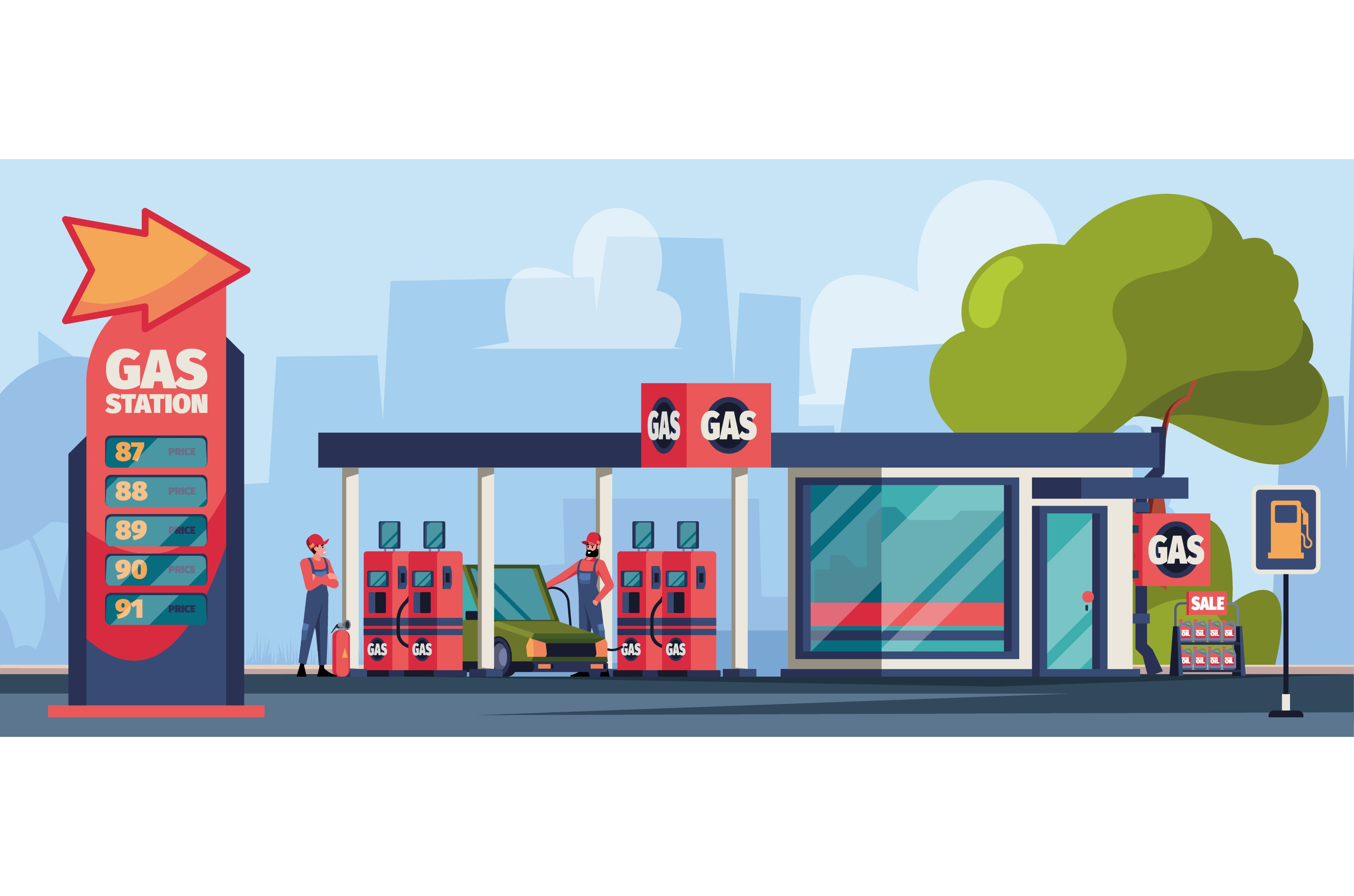 Gas station background. Refuel, a Background Graphic by Onyx | Creative ...