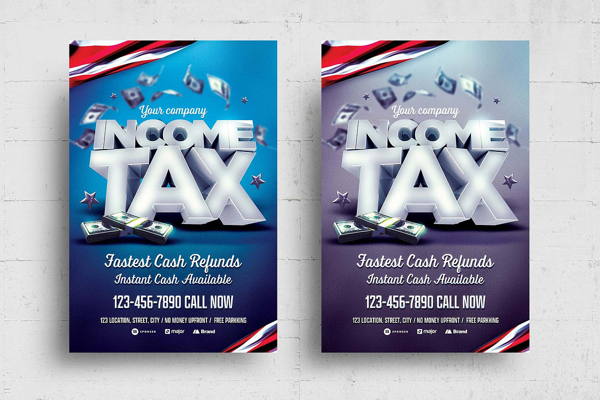 Income Tax Flyer Template, a Flyer Template by BrandPacks