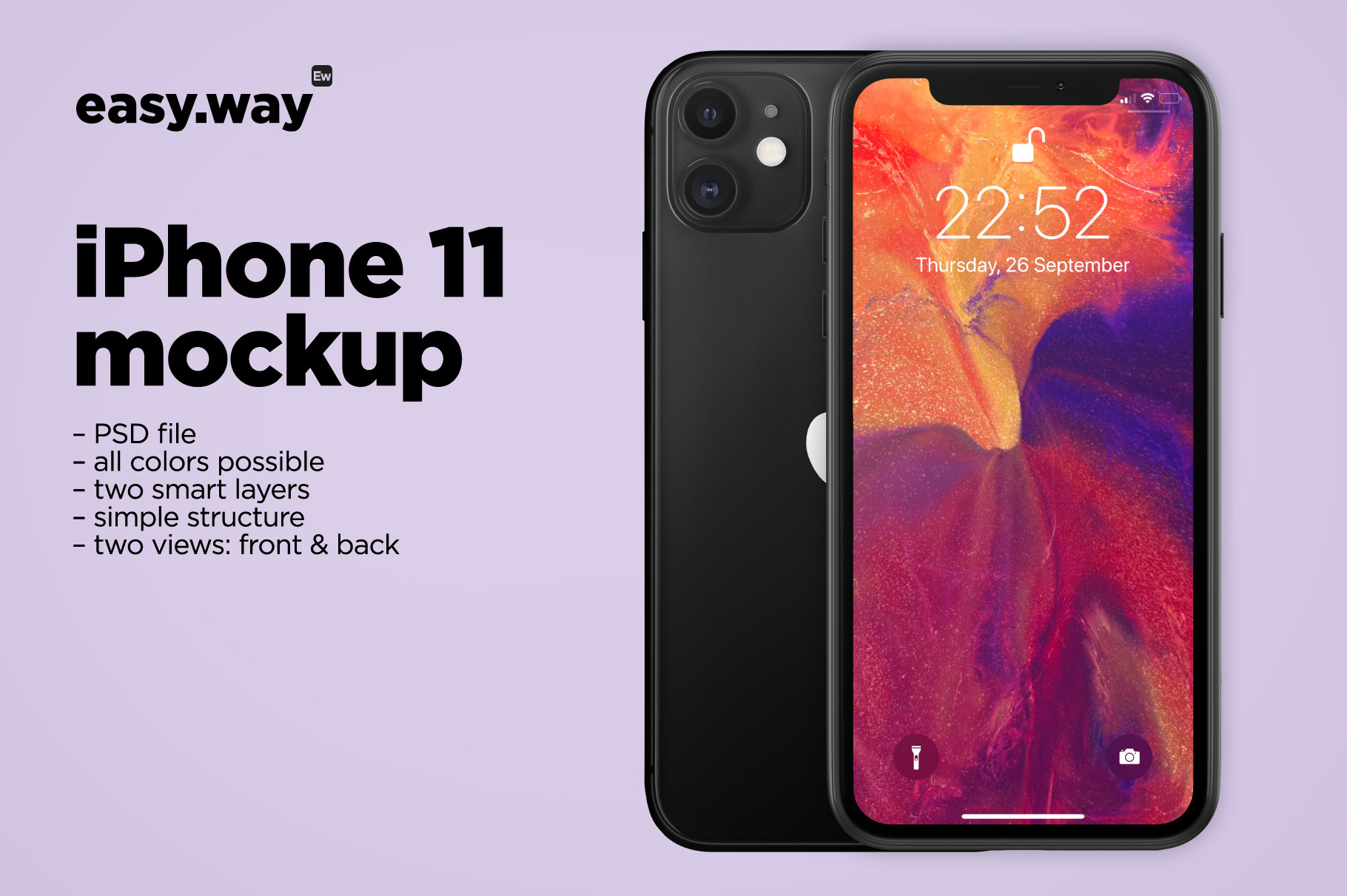 iPhone 11 Mockup - Back & Front, an iPhone Mockup by easy.way ...
