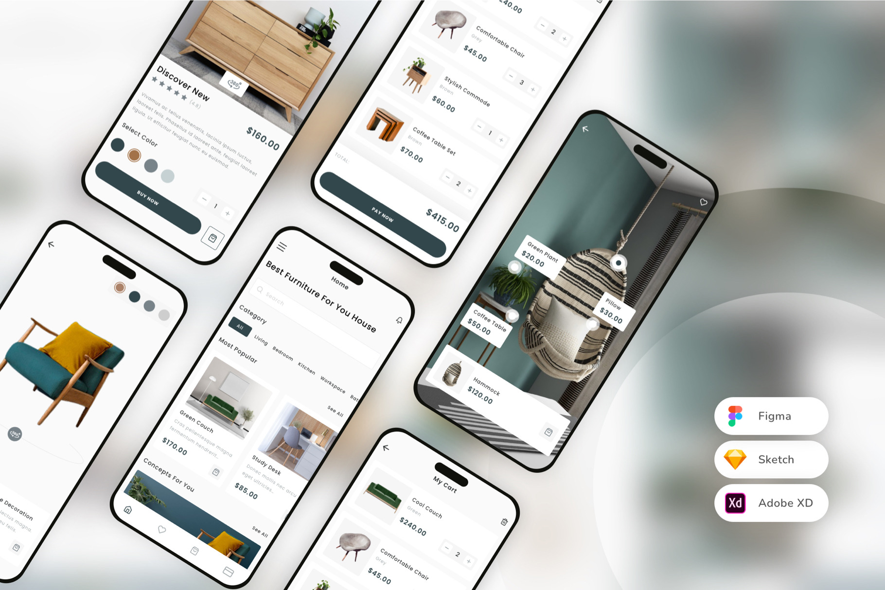 Furniture Shop Mobile App UI Kit, an UI Kit Template by uicube ...