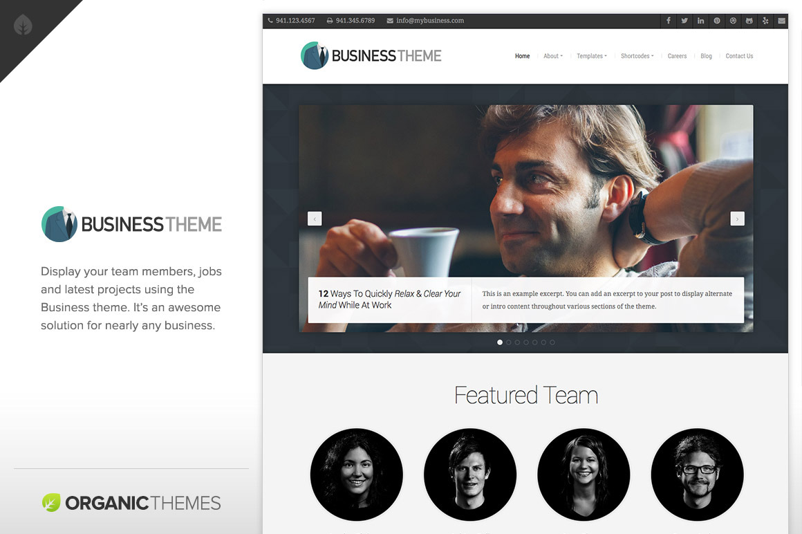 Business Theme, a WordPress Template by Organic Themes | Creative Market