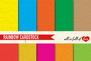 Rainbow Cardstock Digital Paper Pack, a Texture Graphic by All is full ...