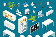 Isometric Office workplace Icon Set | Icons ~ Creative Market