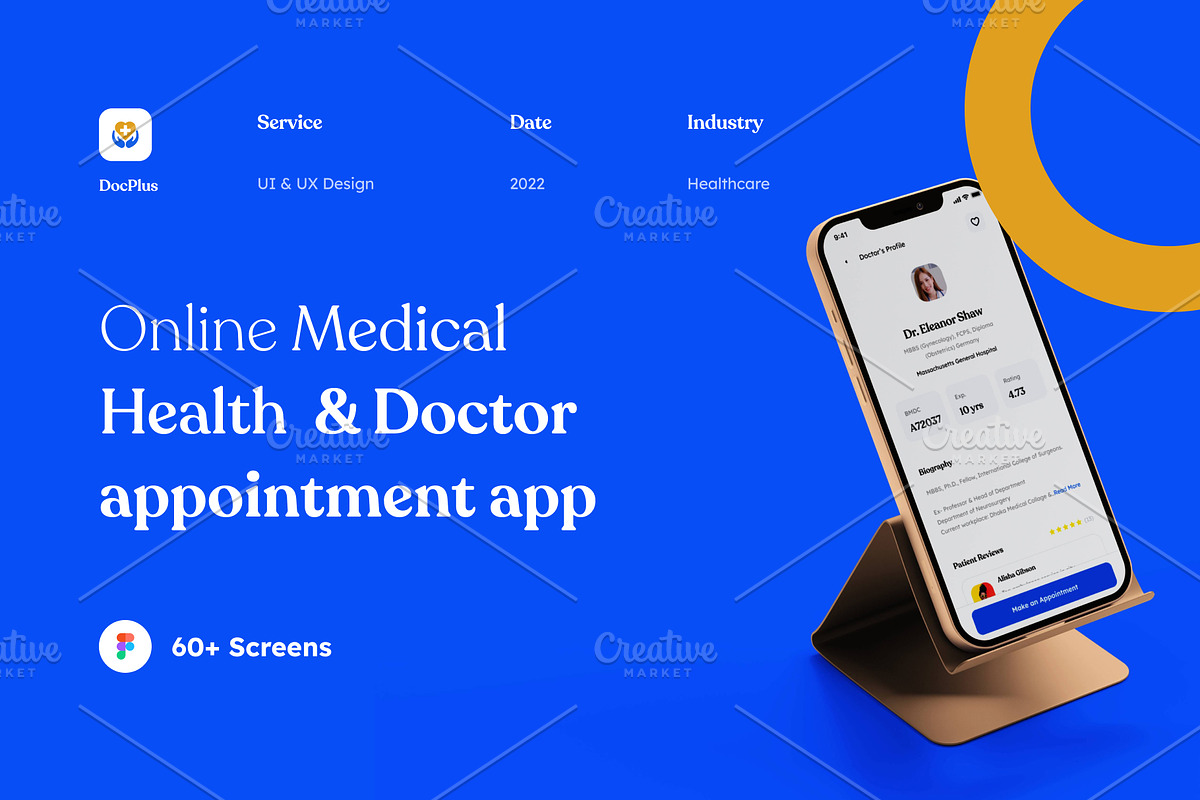 Docplus-Online doctor appointment app | Creative Market