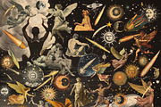 Vintage celestial in engraving style, a Decorative Illustration by ...
