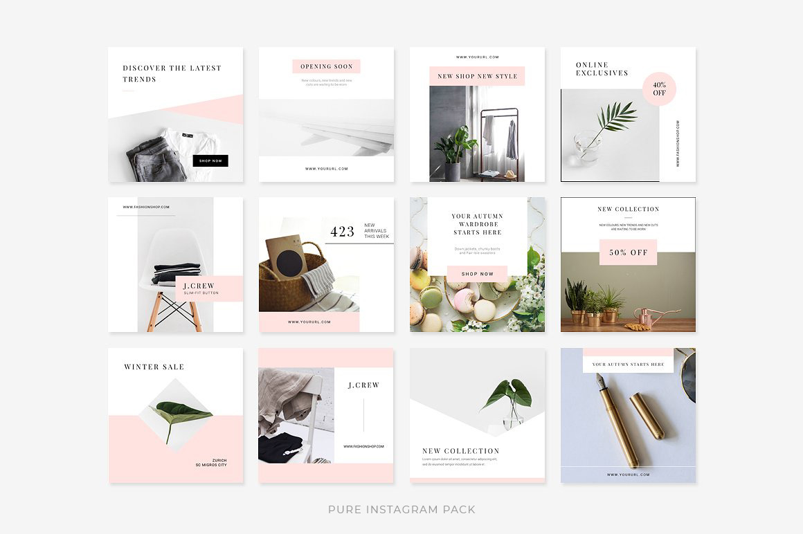 Light Instagram Bundle | Social Media Templates ~ Creative Market
