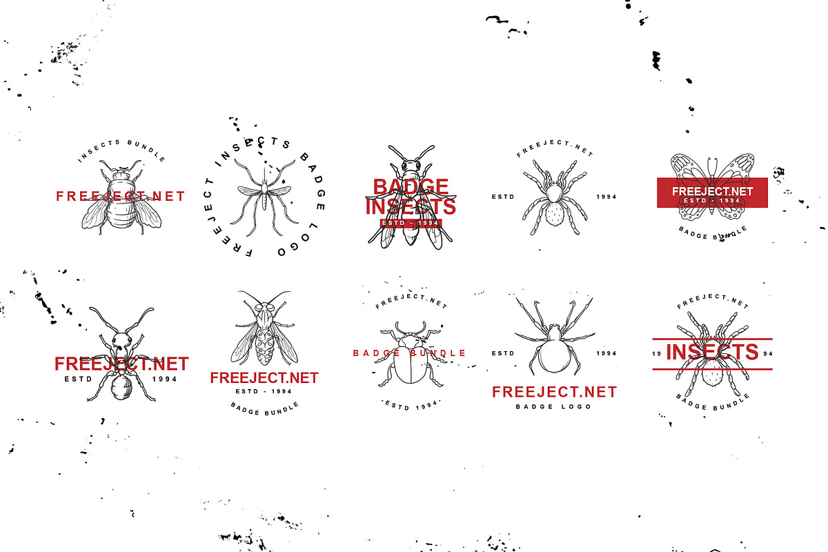 INSECT Illustrations & Logo Kit, a Branding & Logo Template by freeject.net