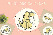 Funny dog calendar, an Animal Illustration by Bird of Happiness