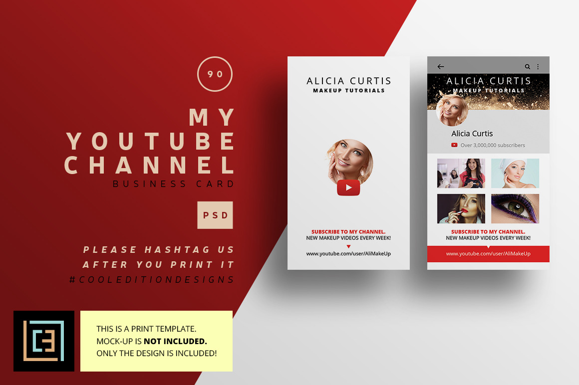 My Youtube Channel Business Card 90, a Business Card Template by ...