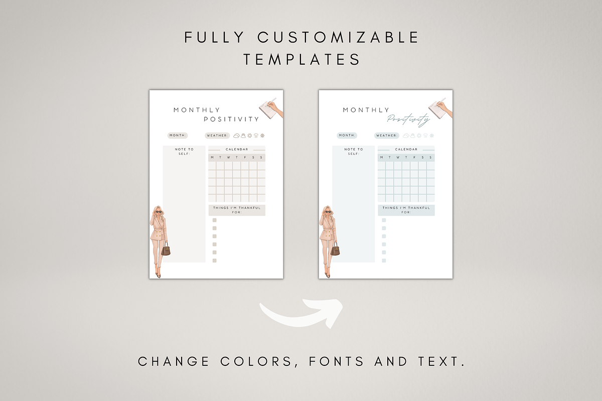 Editable Canva Gratitude Journal PDF, a Stationery Template by BRANDcontent