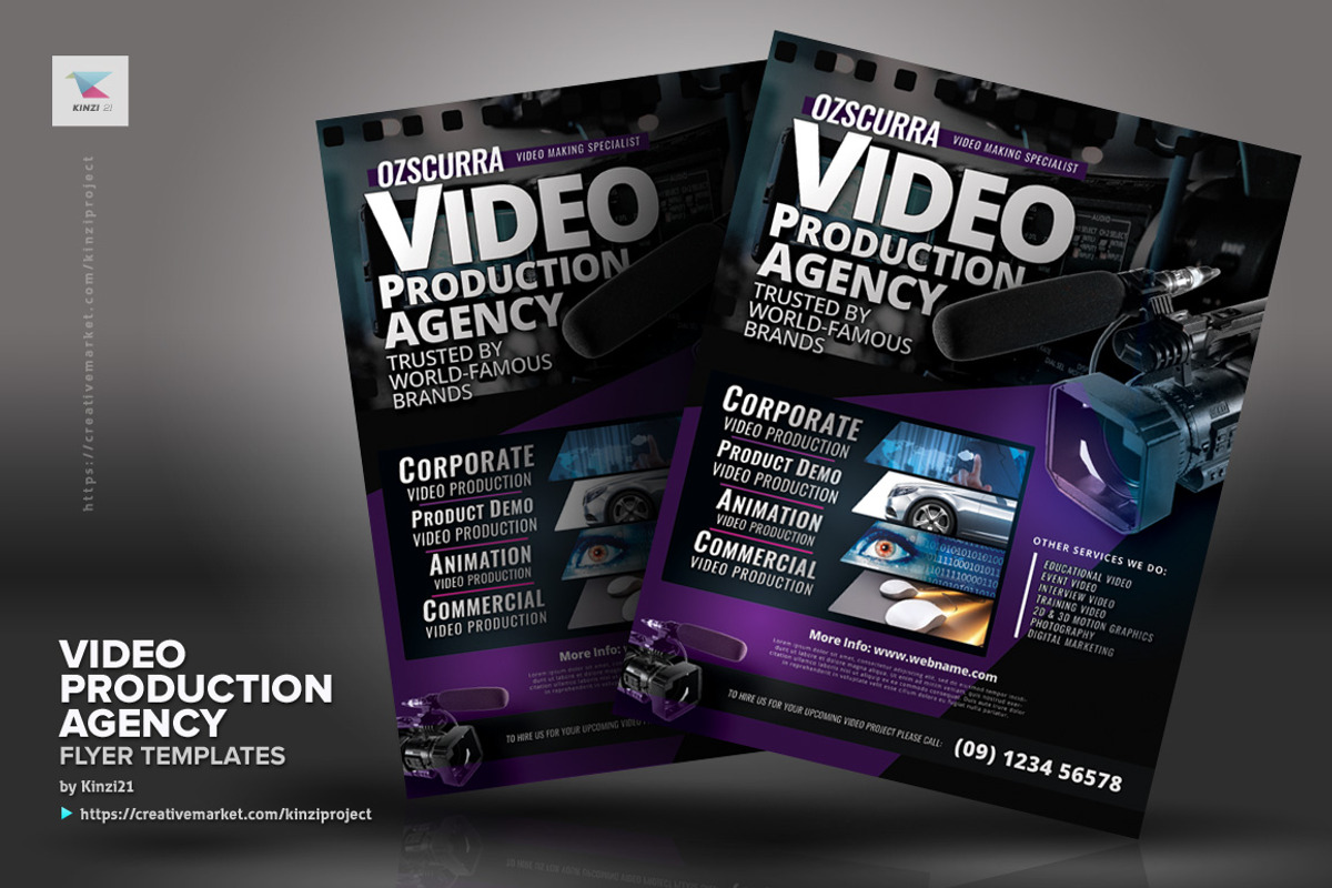 Video Production Agency Flyers, a Flyer Template by kinzi21