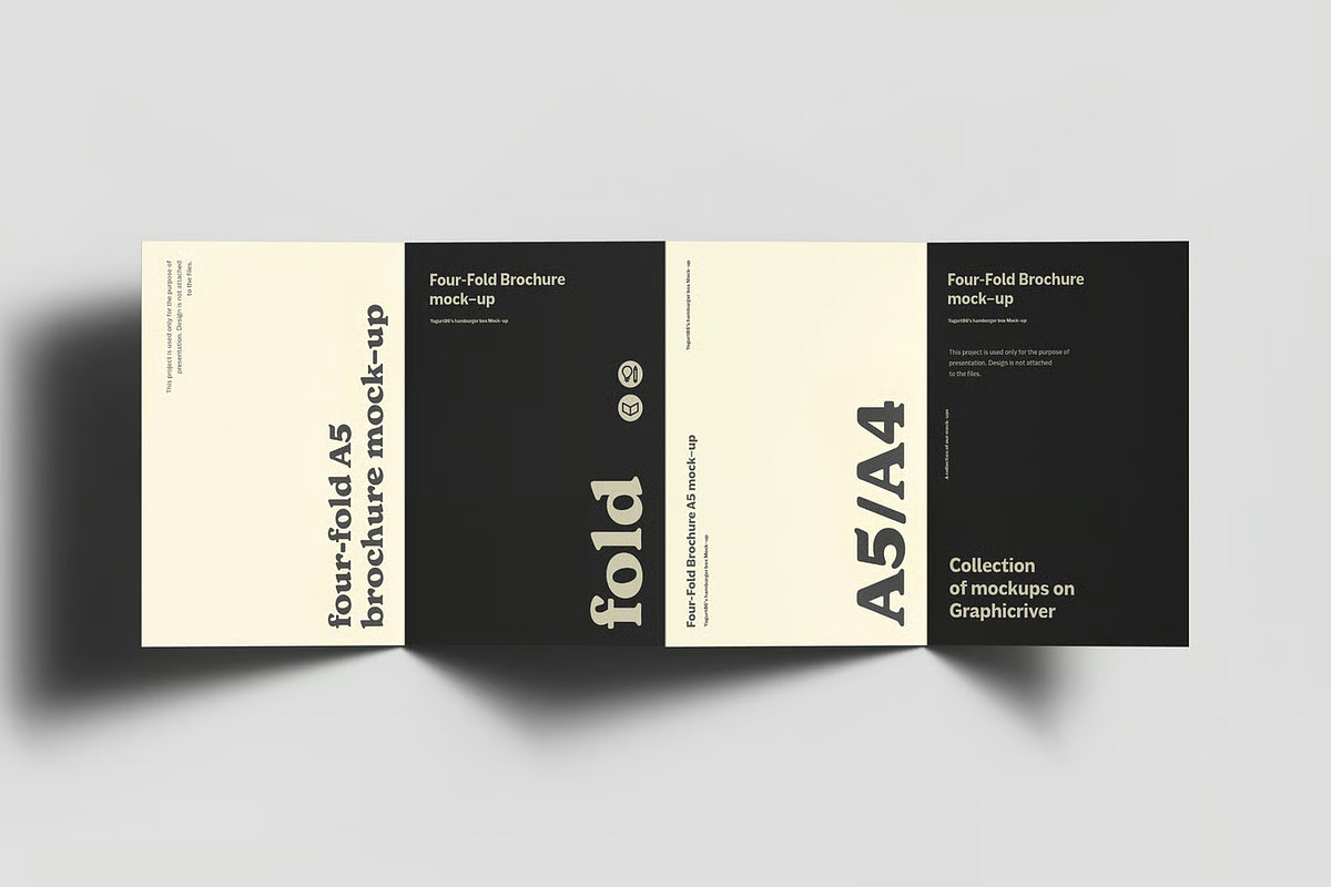 Four Fold A5 Brochure Mockup