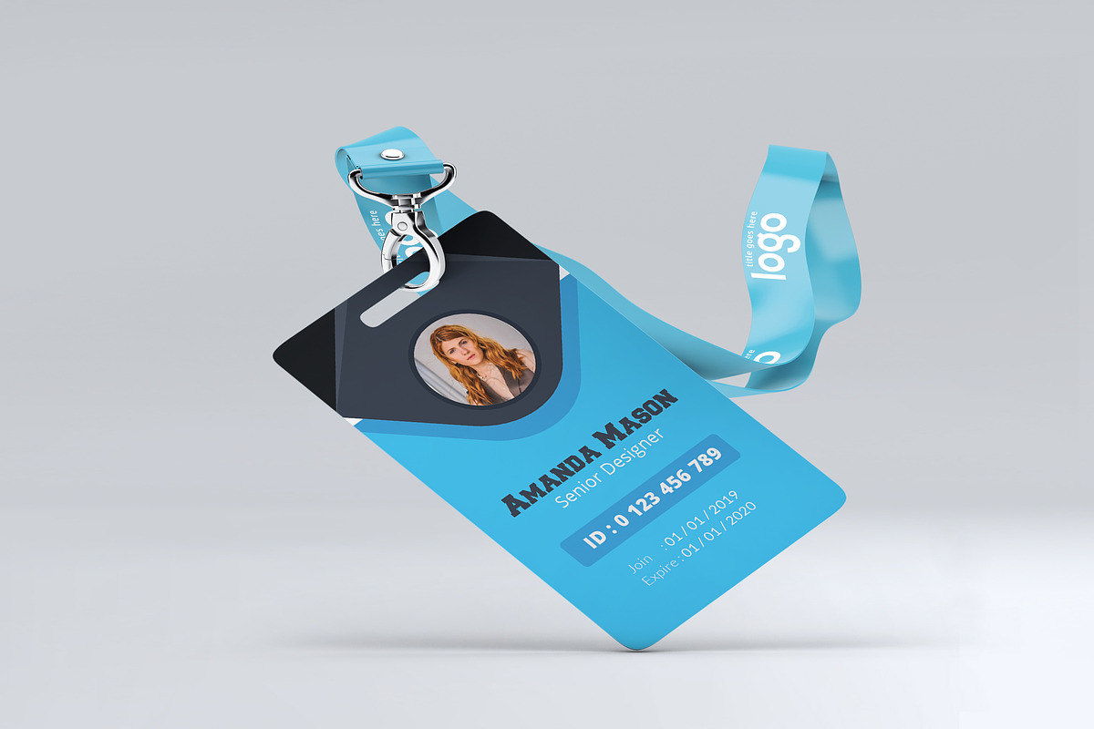 Blue and Black ID Card Design, a Stationery Template by ZAAS
