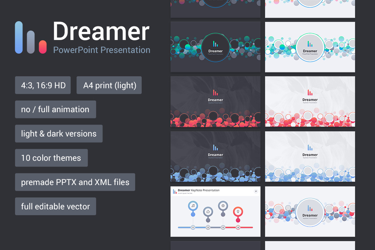 Dreamer PowerPoint Template, a Presentation Template by HiSlide.io