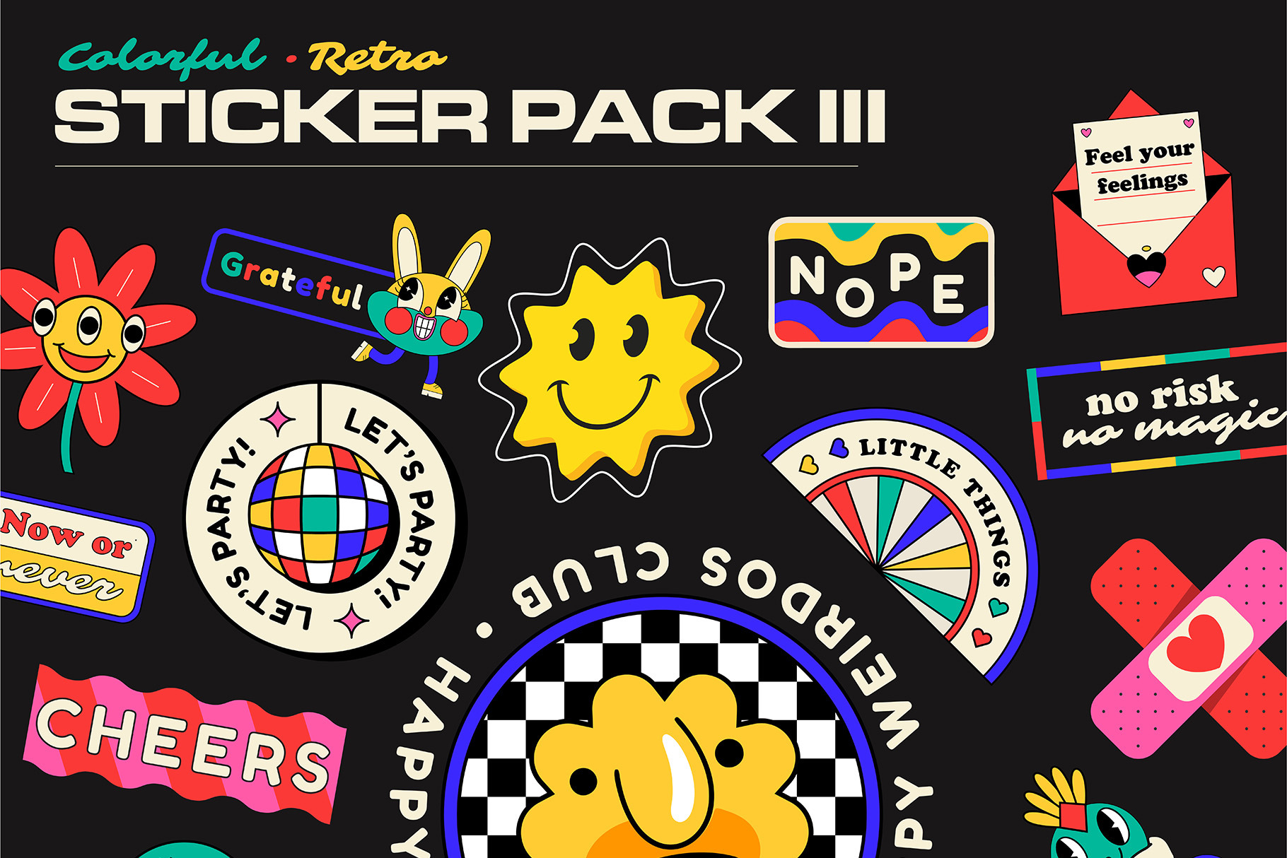Colorful and Retro Sticker Pack III