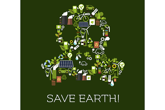 Shape of gas mask with ecology | Graphics ~ Creative Market