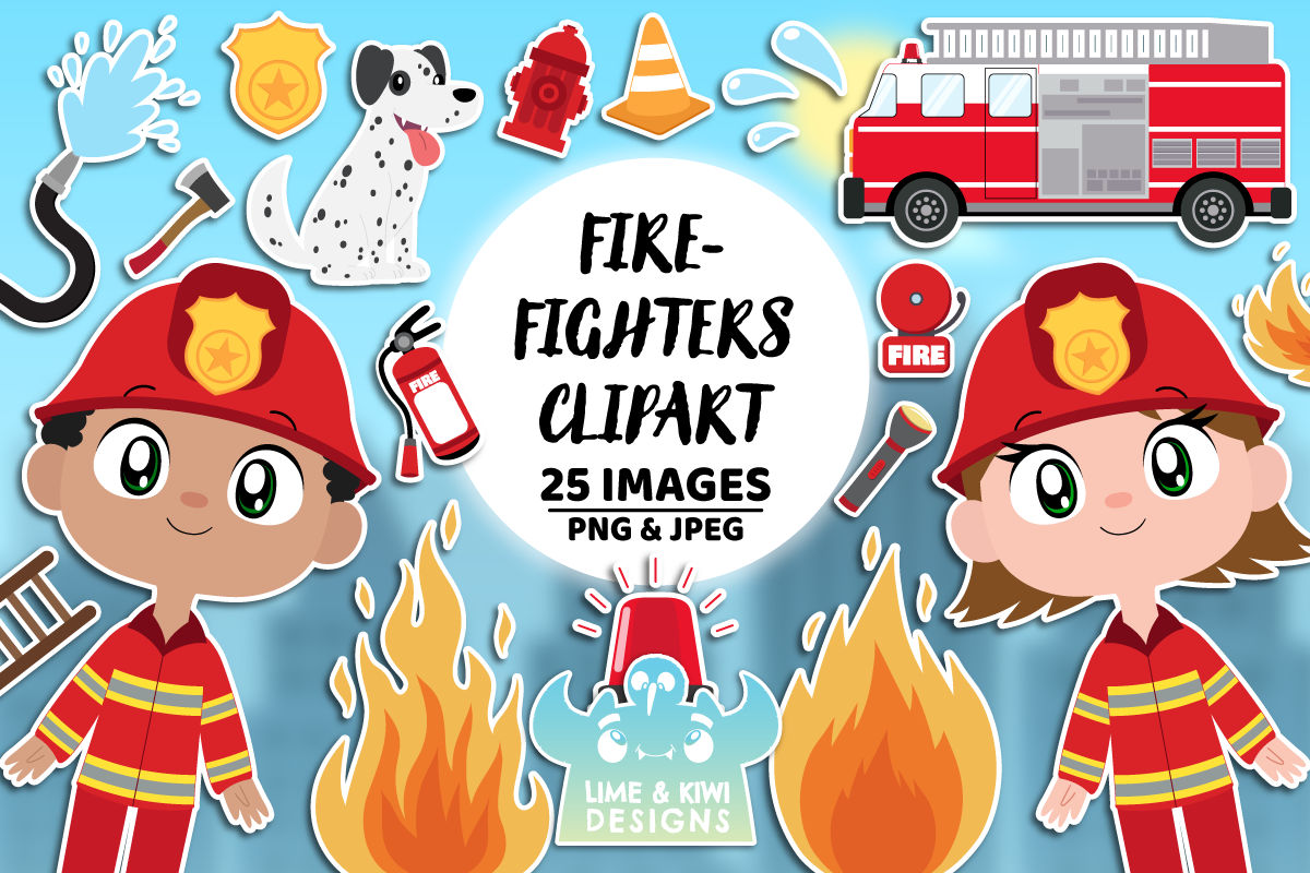 Firefighters Clipart, a Person Illustration by Lime & Kiwi Designs ...