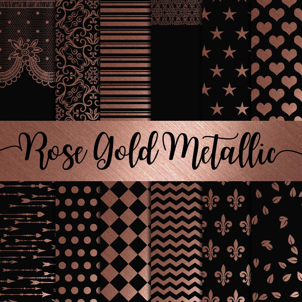Rose Gold Metallic Digital Paper, a Texture Graphic by Fantasy Cliparts