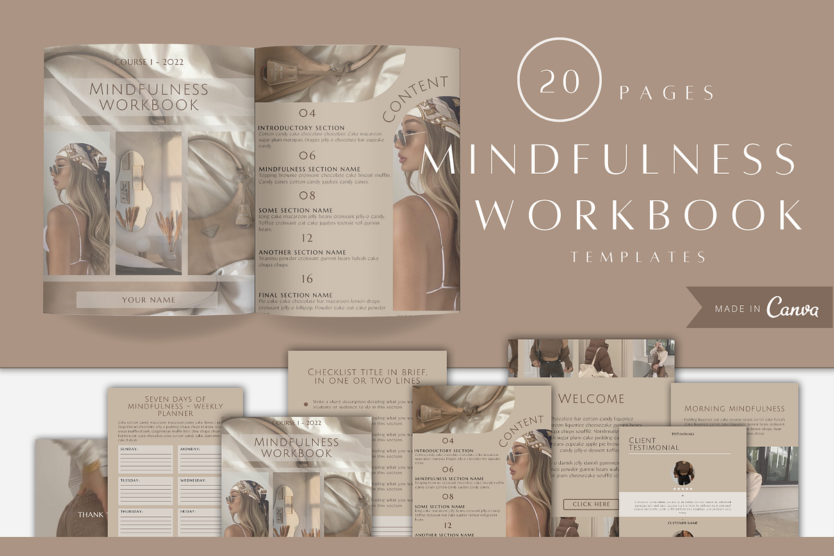 Mindfulness Workbook Design Canva, a Magazine Template by BRANDcontent