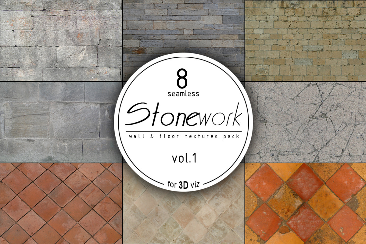 8 stone seamless HD textures, a Textures & Material 3D Model by Zver