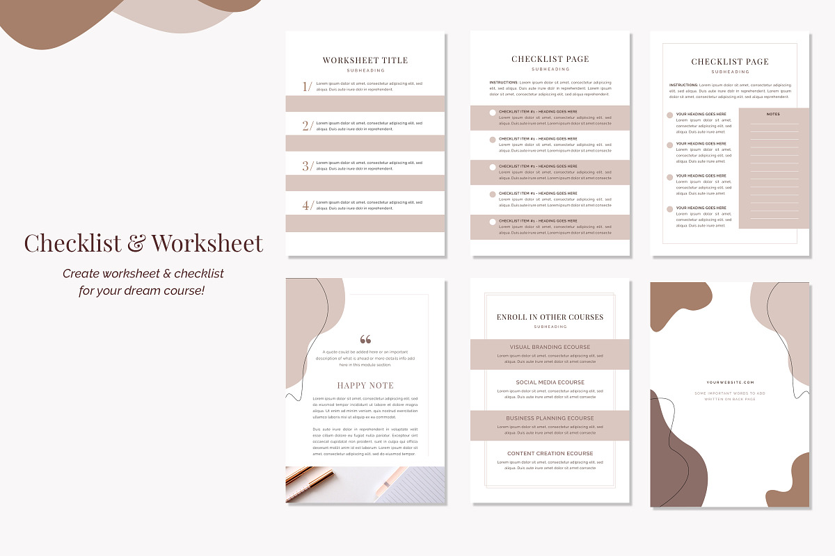 E-Course Workbook Template, a Magazine Template by Typography Prime