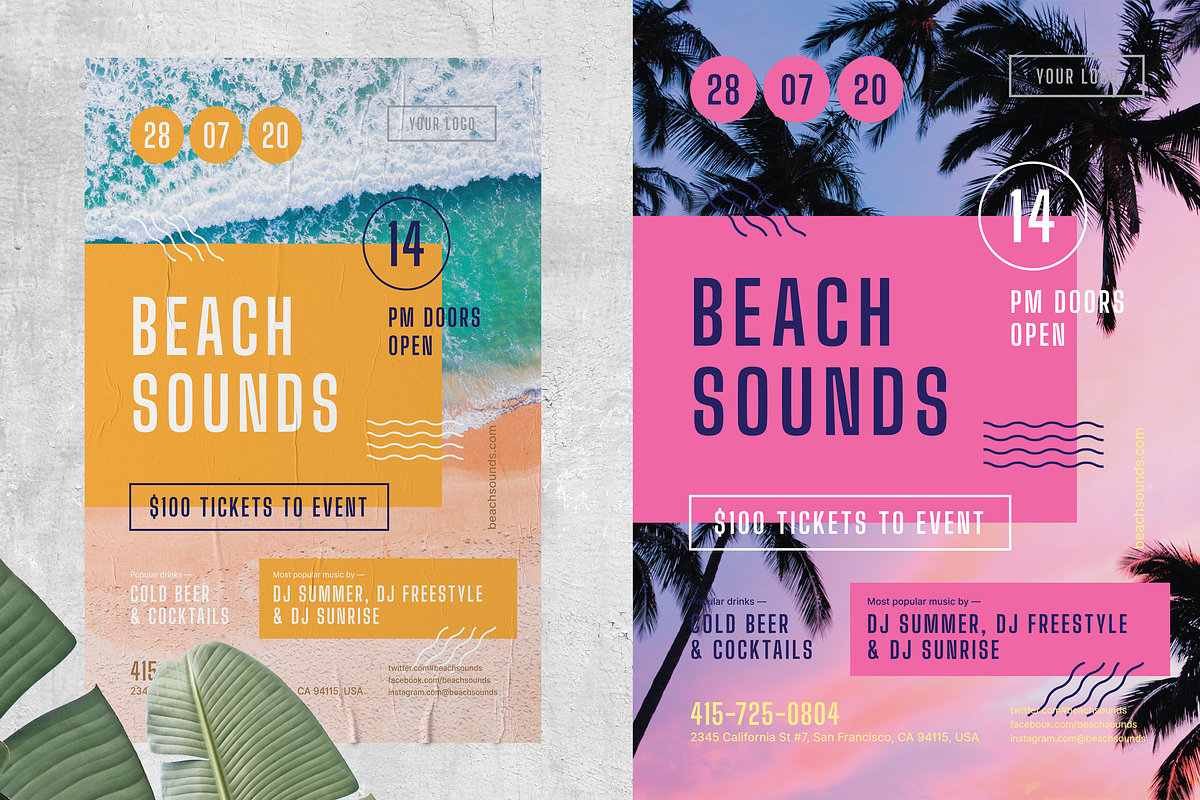 Beach Sounds Poster Template, a Flyer Template by EDT.Graphics